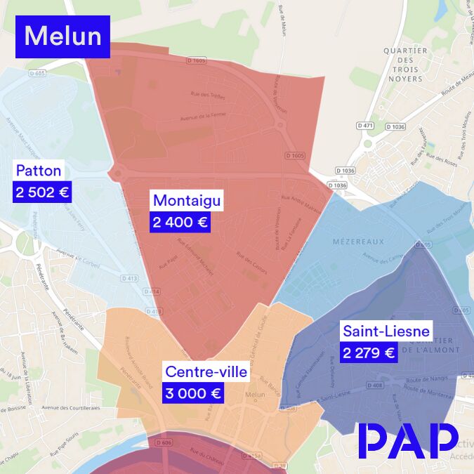 Melun : les quartiers les moins chers et les plus chers en 2026 | PAP