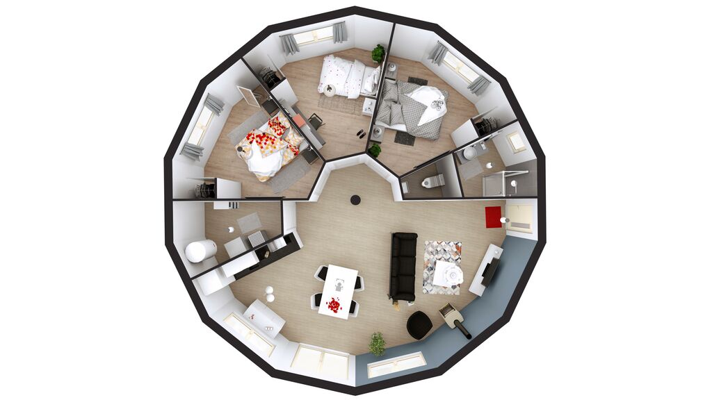 Plan Maison Ronde | Ventana Blog